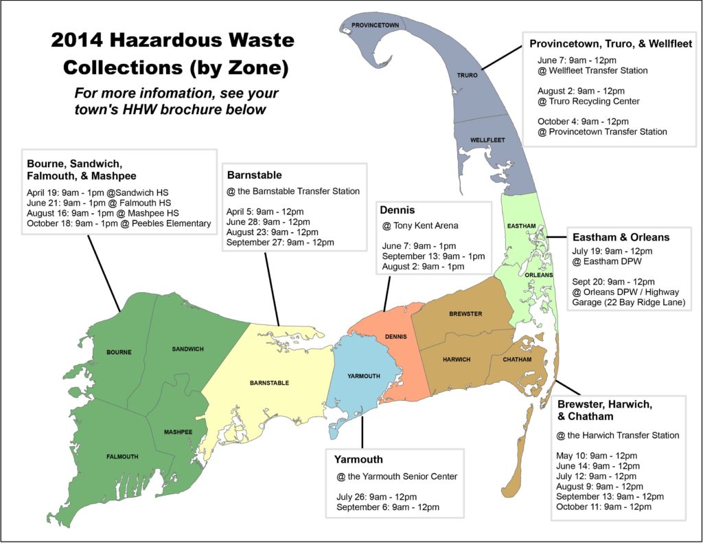 2014 Hazardous Waste map | Cape Cod Cleaning Service